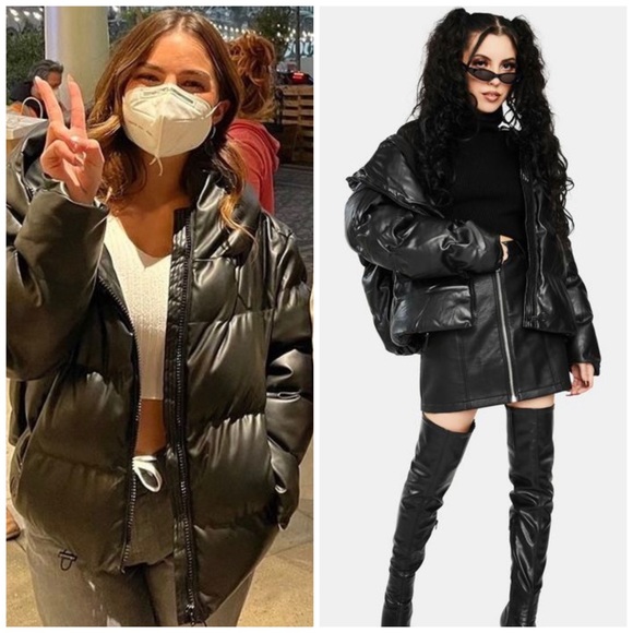 By.Dyln | Dresses | Nwt Bydylan Austin Faux Leather Puffer Coat Jacket ...